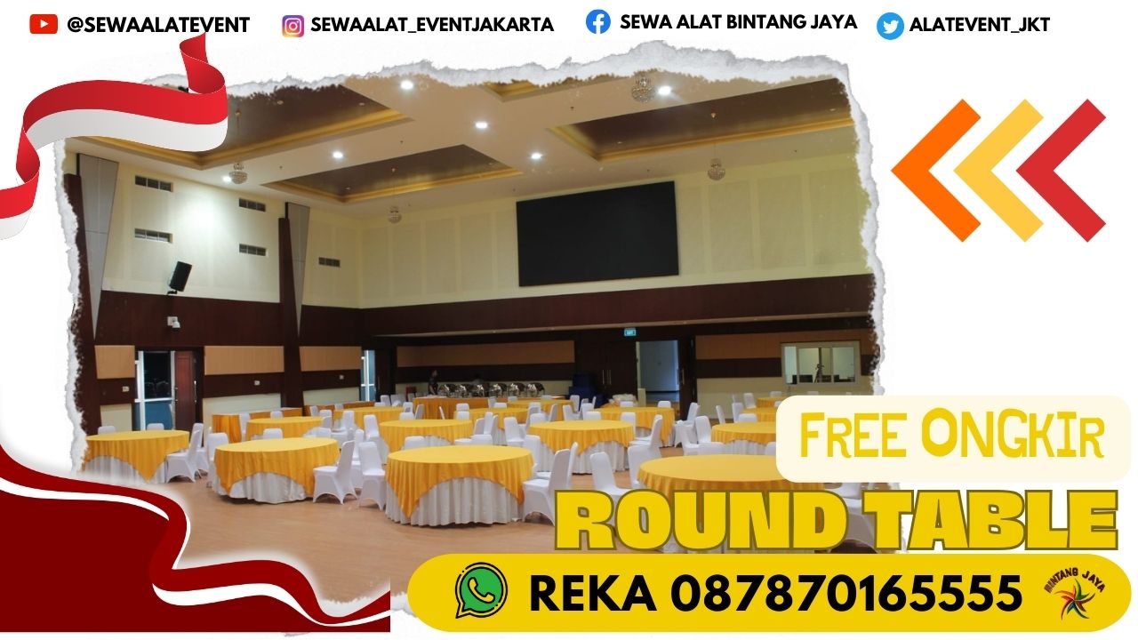 Sewa Round Table Diameter 180cm Kawasan Industri Indotaisei