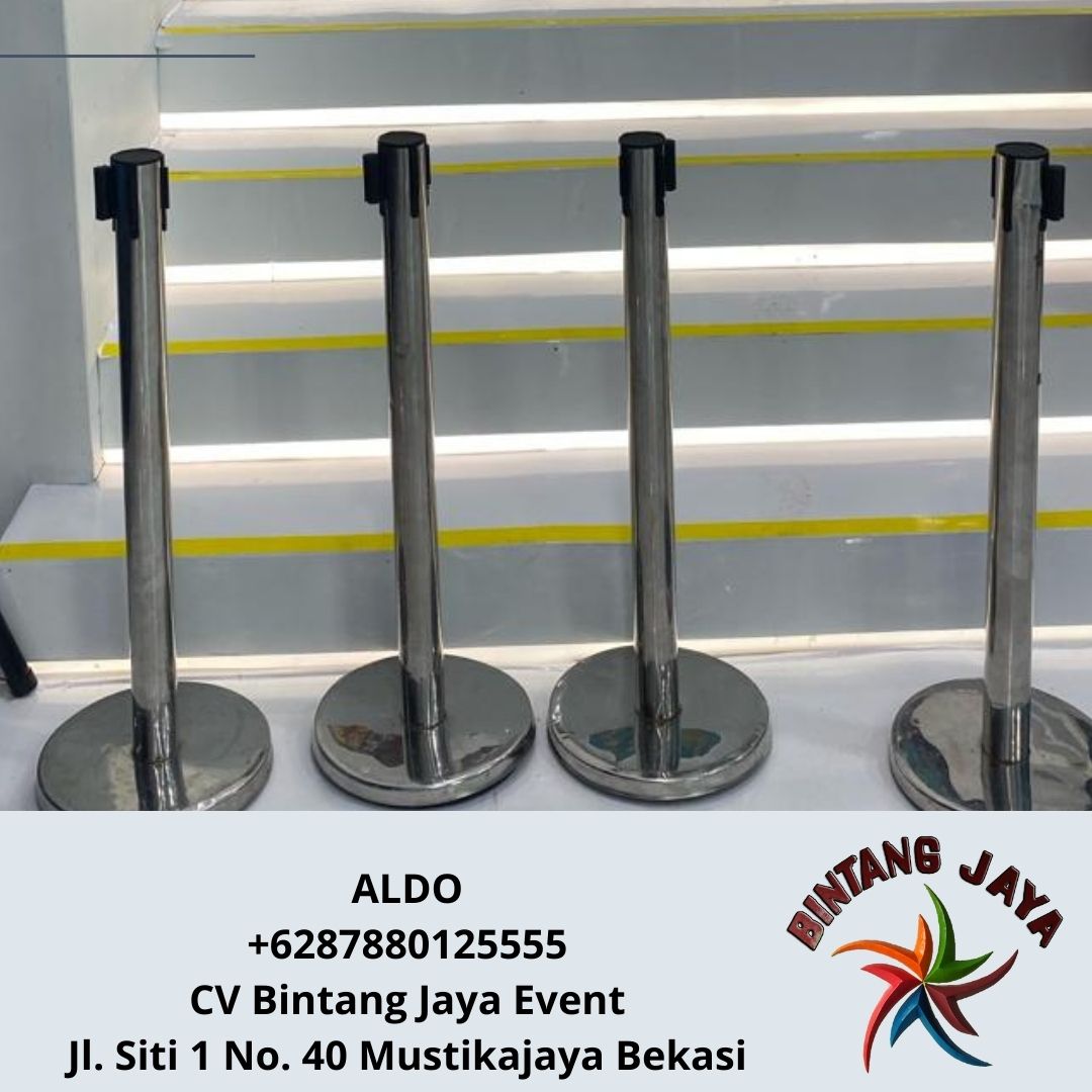 Sewa Tiang Antrian Cover Biru Harga Terjangkau Bogor