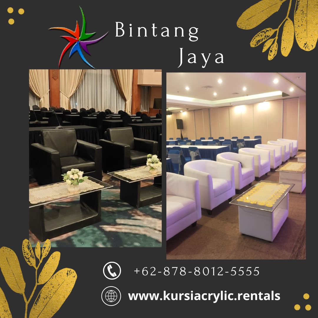 Sewa Meja VIP Kaca Set Sofa Single Seater Putih Jakarta