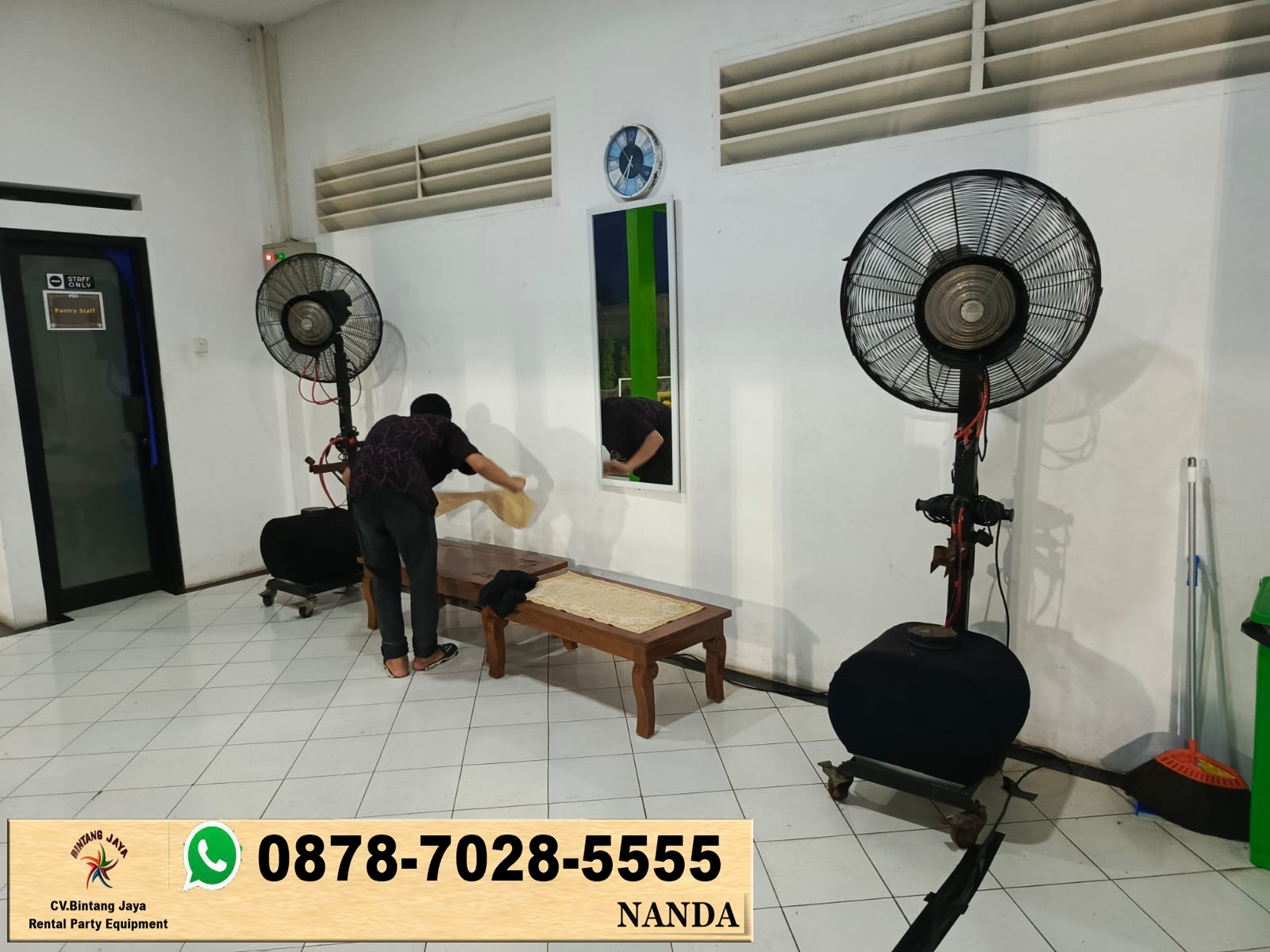 Sewa misty fan blower uap air hemat daya di Jakarta